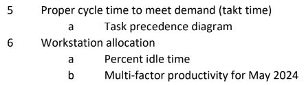 Solved 5 ﻿Proper cycle time to meet demand (takt time)a Task | Chegg.com