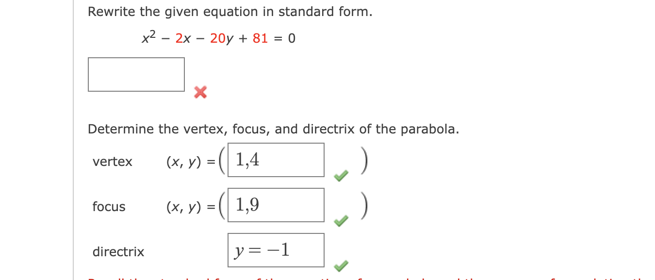 Solved Rewrite the given equation in standard | Chegg.com
