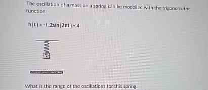 Solved The oscillation of a mass on a spring can be modelled | Chegg.com
