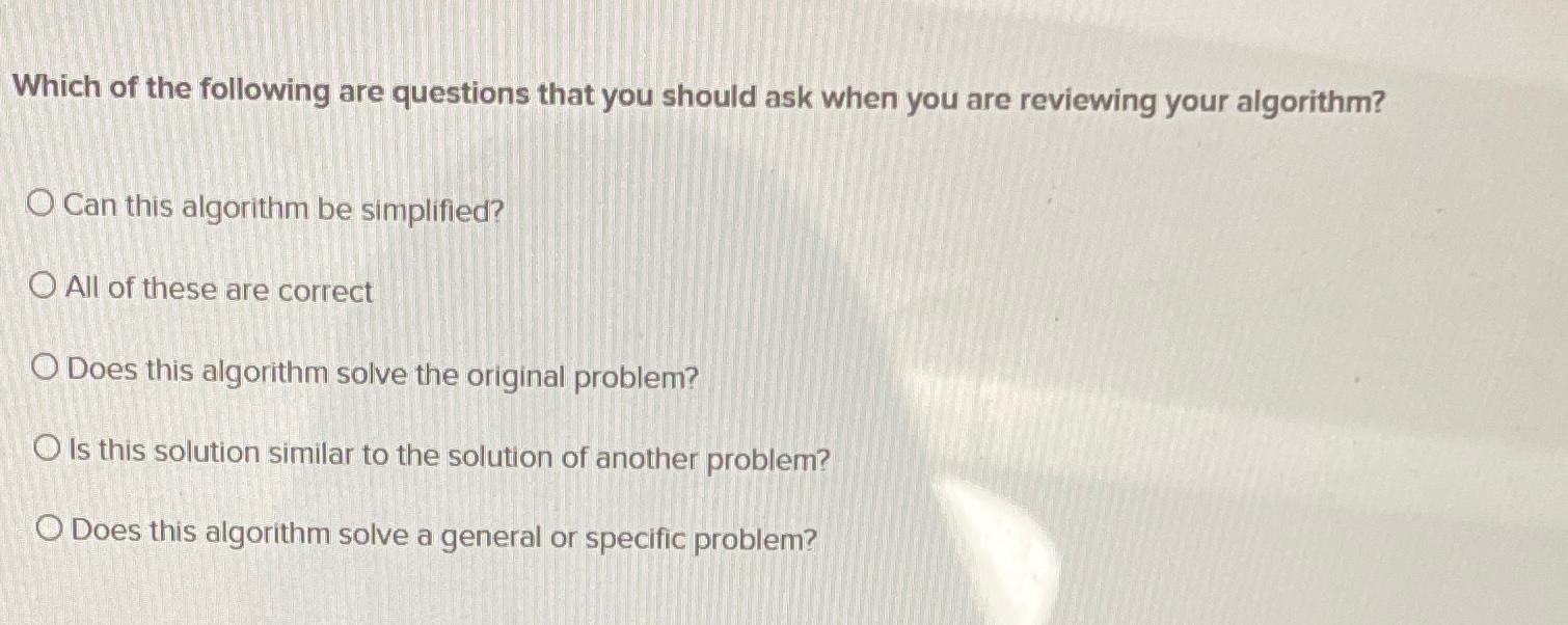 Solved Which of the following are questions that you should | Chegg.com