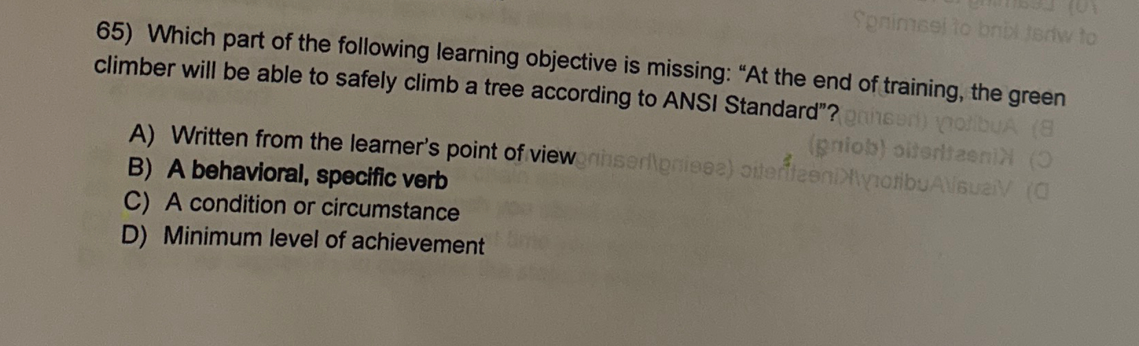 Solved Which part of the following learning objective is | Chegg.com