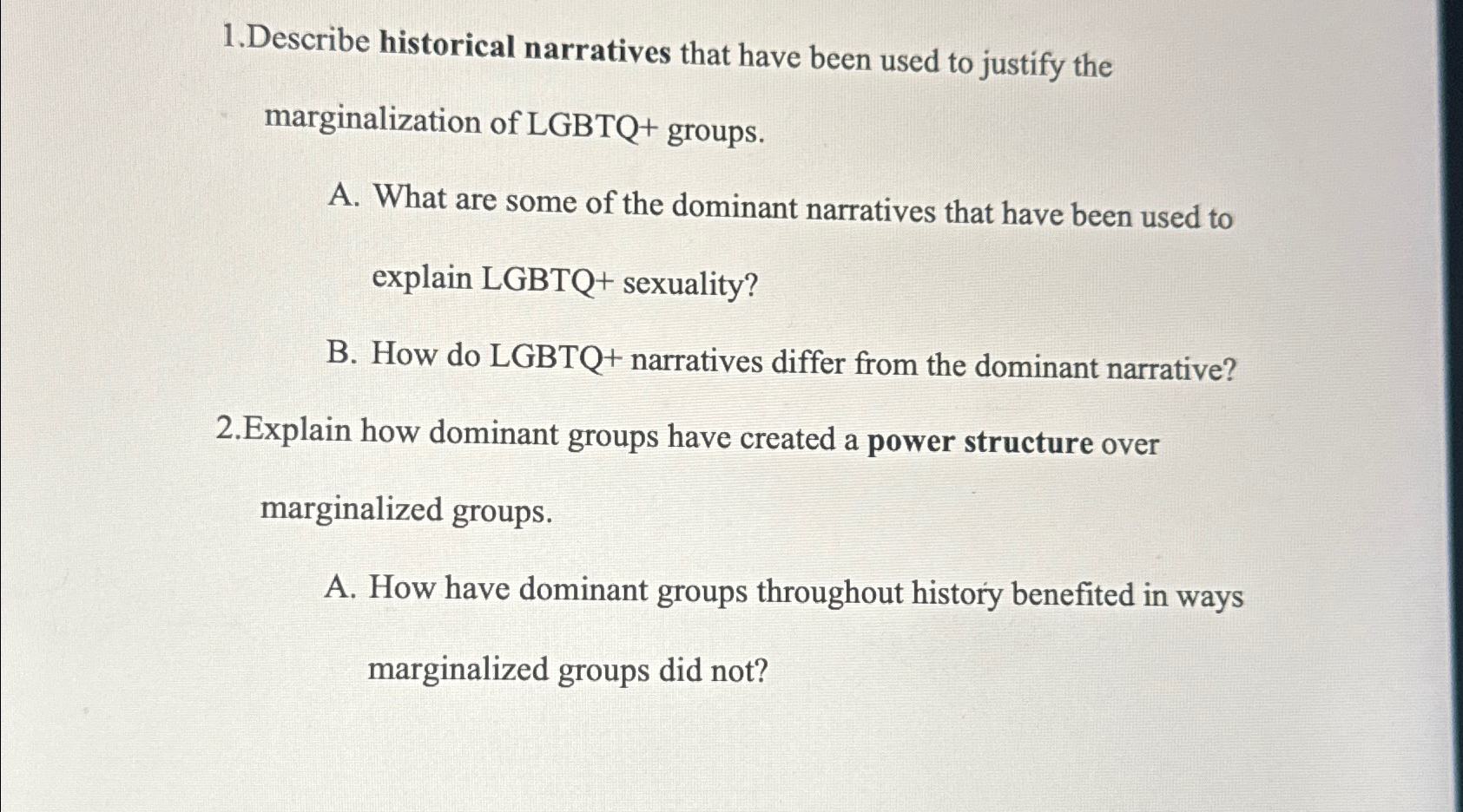 1.Describe historical narratives that have been used | Chegg.com