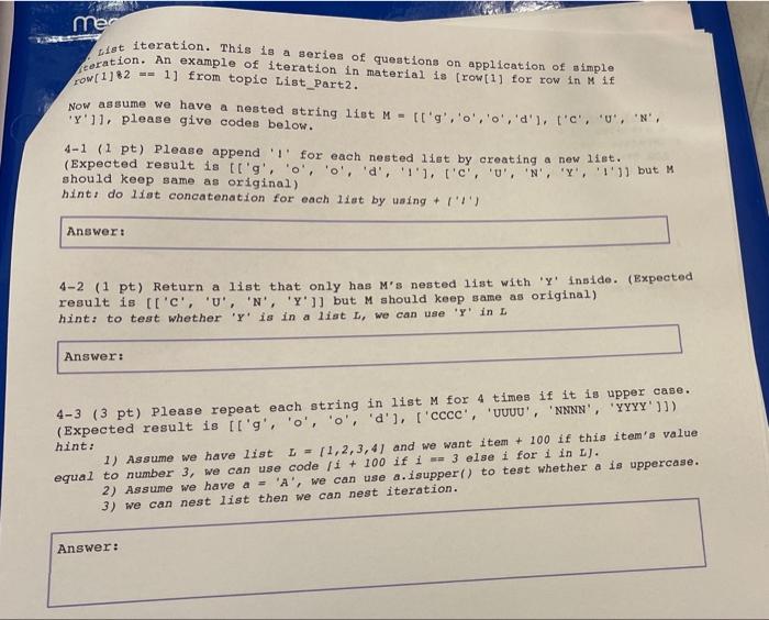 Solved mer coration. An example of iteration in material is | Chegg.com