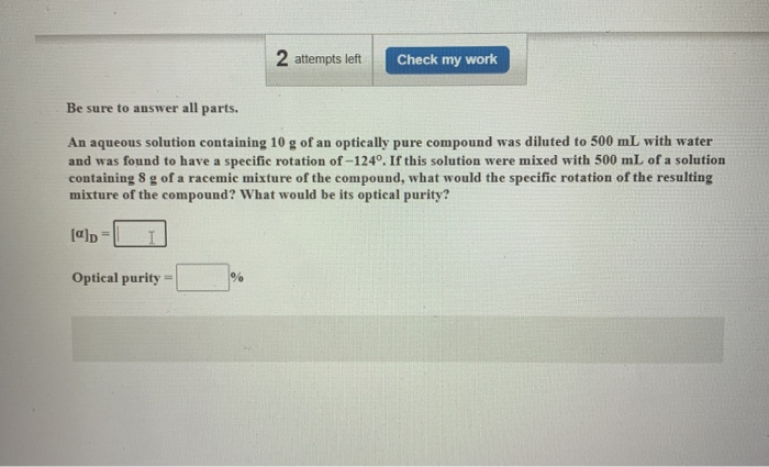 Solved 2 attempts left Check my work Be sure to answer all | Chegg.com
