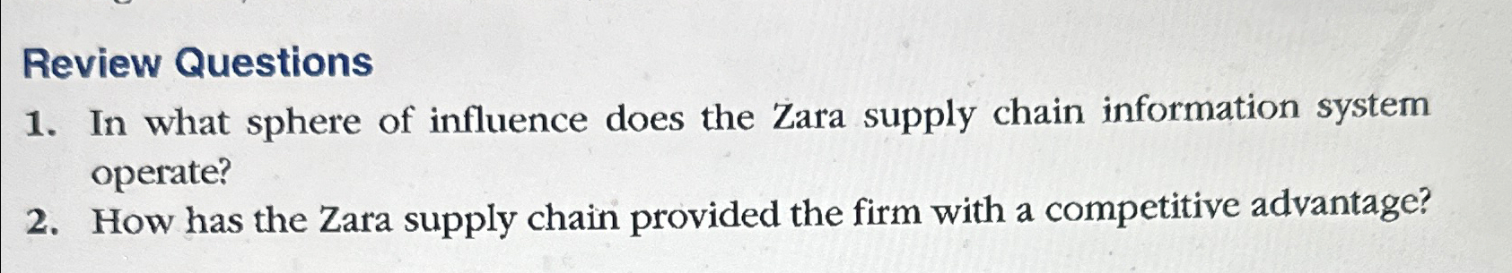 Solved Review QuestionsIn what sphere of influence does the | Chegg.com