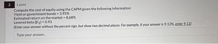 Solved 1 point Use Hamada's equation to find the levered | Chegg.com