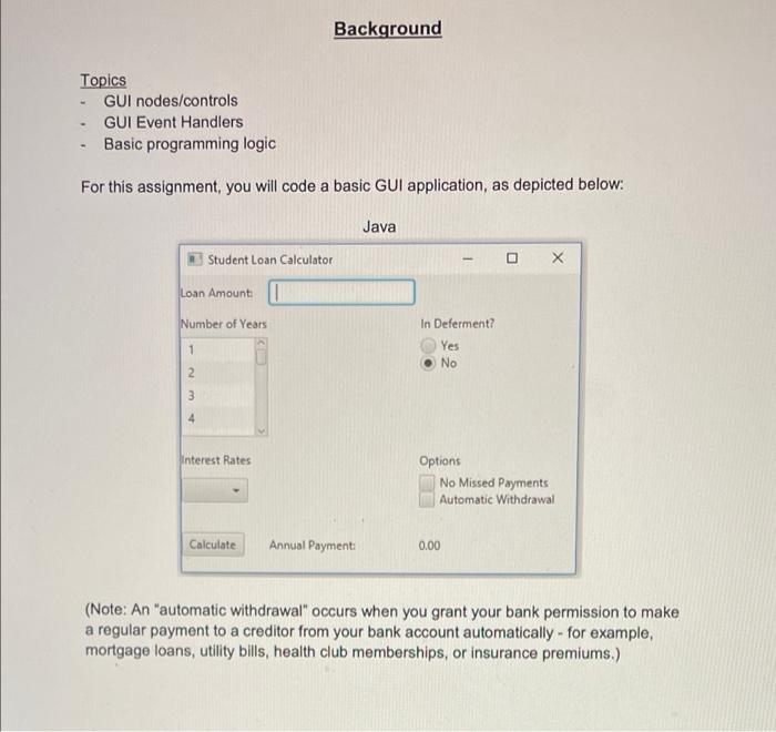 Solved Background Topics GUI nodes/controls • GUI Event | Chegg.com