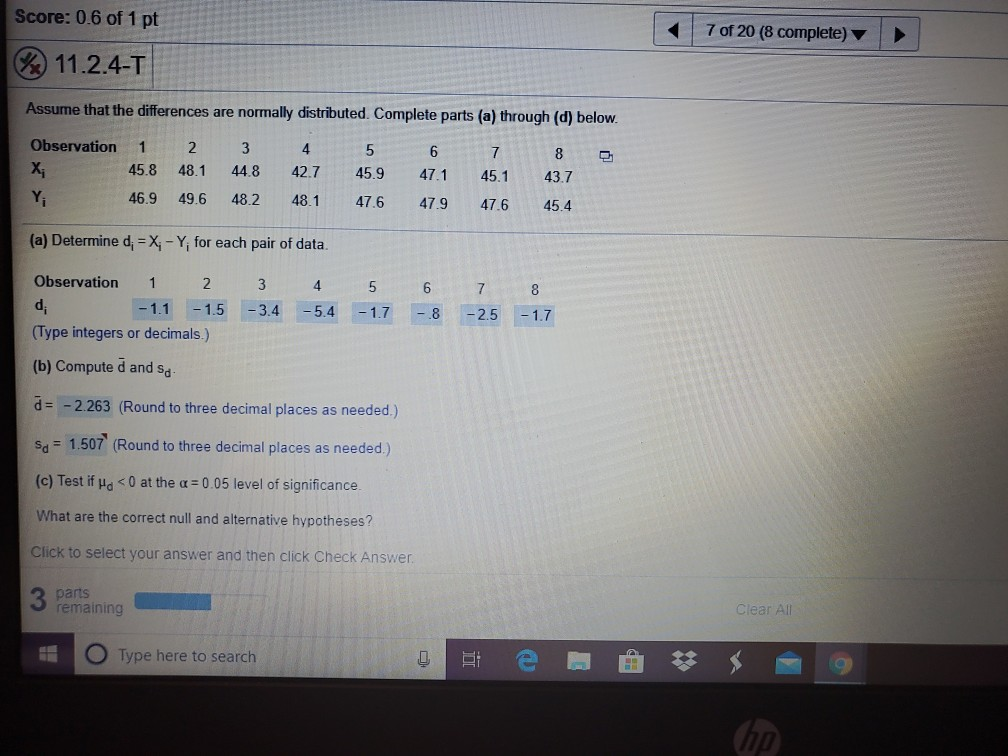 Solved 7 of 20 (8 complete) Score: 0.6 of 1 pt 11.2.4-T | Chegg.com