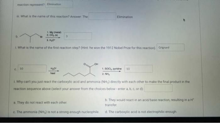Solved Below you will find twelve (12) reaction products | Chegg.com