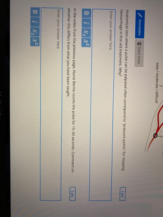 Solved easy / moderate / difficult Annotate Start Over | Chegg.com