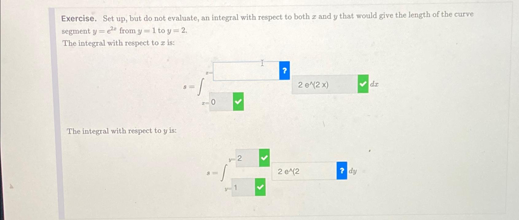 Solved Exercise. Set up, ﻿but do not evaluate, an integral | Chegg.com