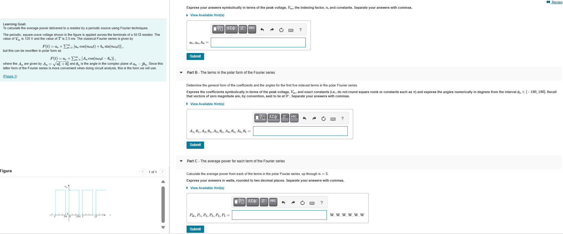 Solved Express your answers symbolically in ﻿terms of ﻿the | Chegg.com
