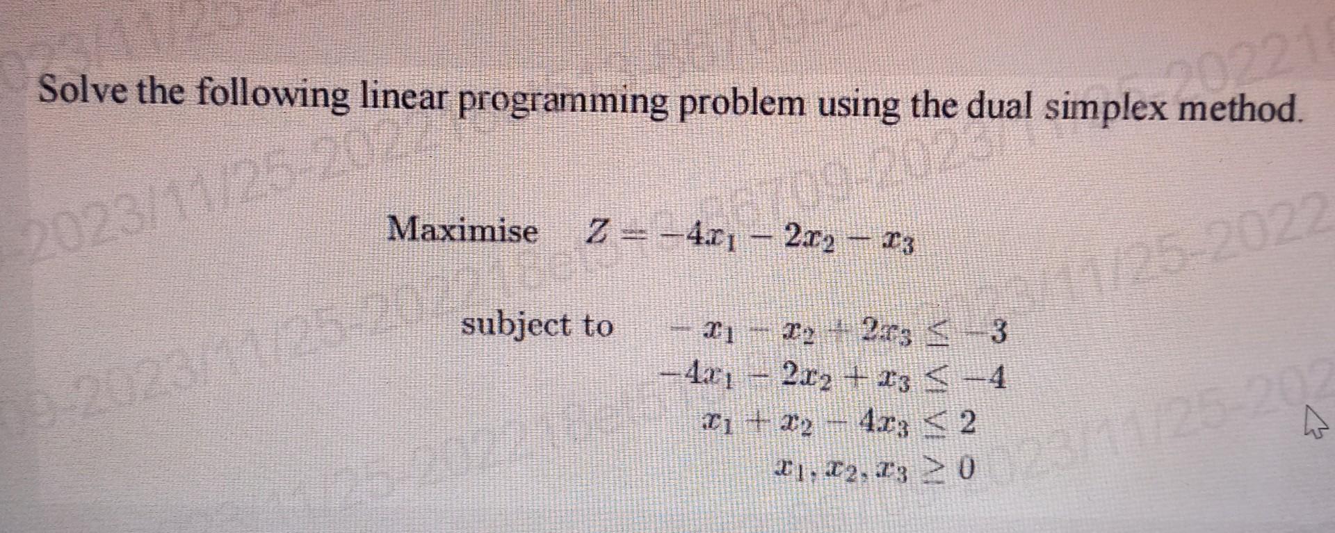 Solved Solve The Following Linear Programming Problem Using 6099