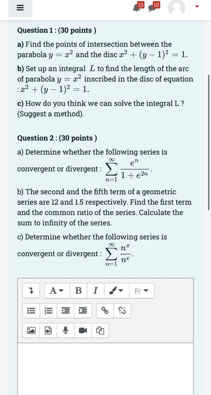 Solved Question points )a) ﻿Find the points of intersection | Chegg.com