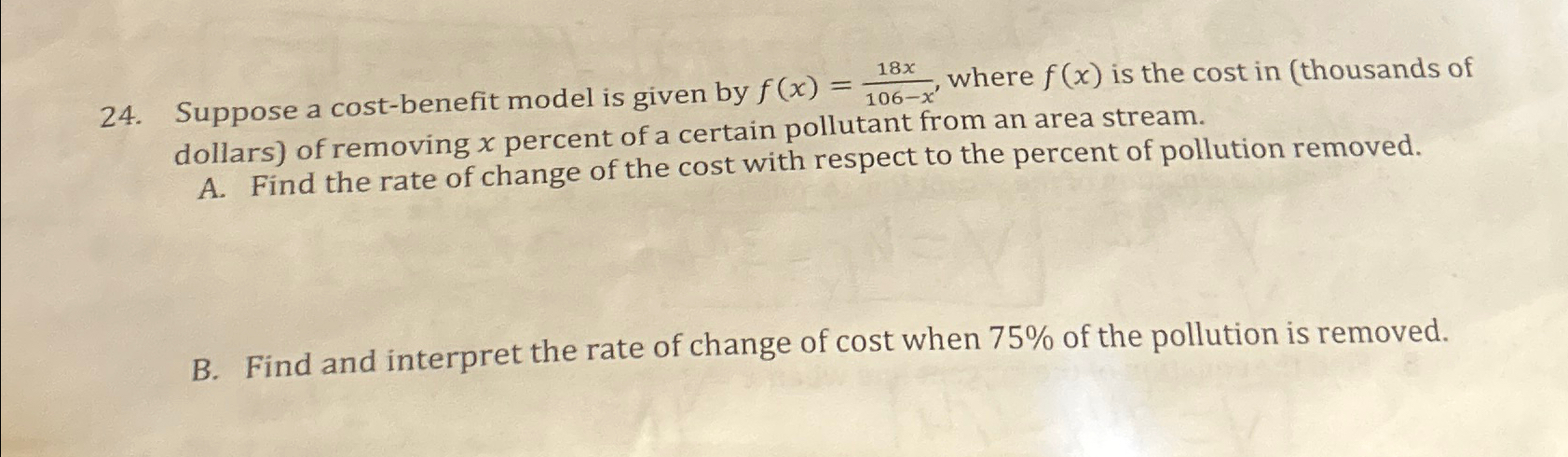 Solved Suppose a cost-benefit model is given by | Chegg.com