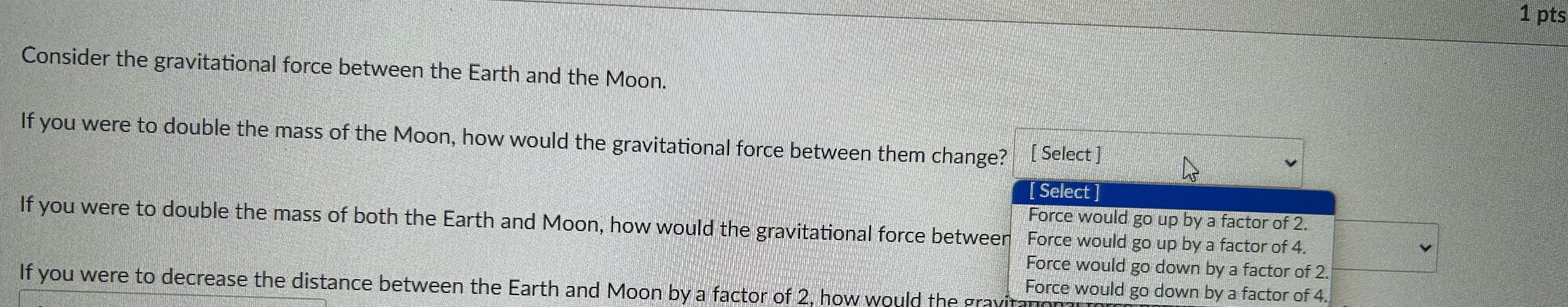 Solved Consider the gravitational force between the Earth | Chegg.com