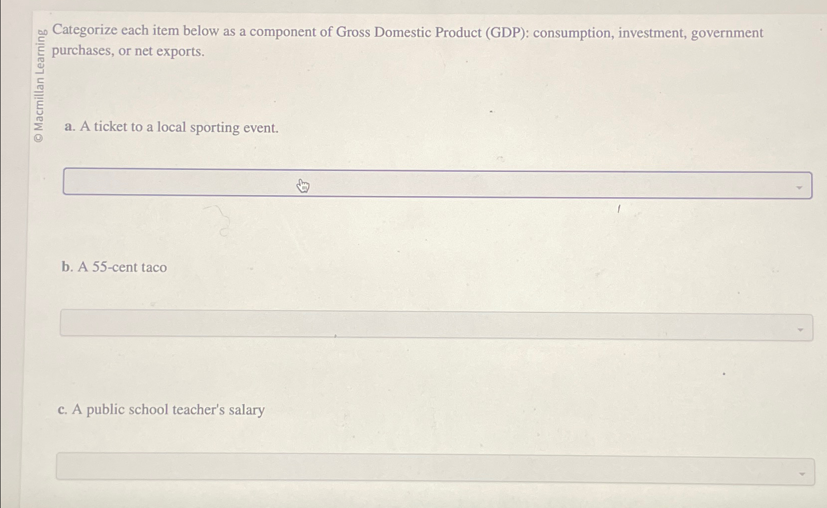 Solved 들 ﻿Categorize each item below as a component of Gross | Chegg.com