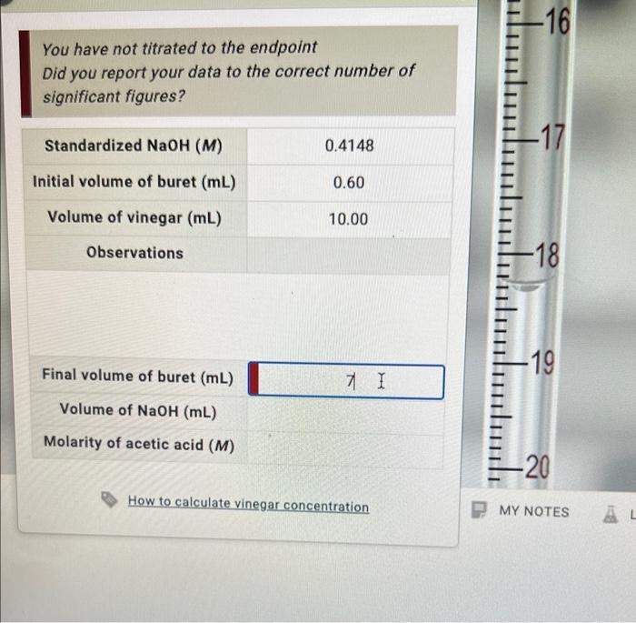 Solved You have not titrated to the endpoint Did you report | Chegg.com