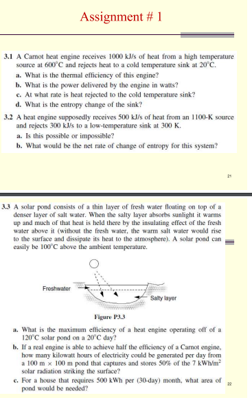 Solved Assignment # 13.1 ﻿A Carnot heat engine receives | Chegg.com