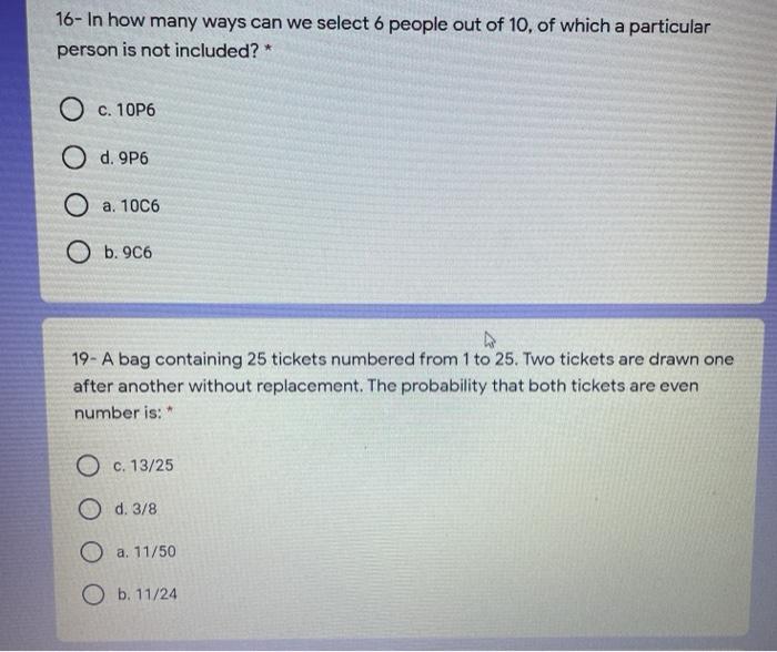 Solved 16- In how many ways can we select 6 people out of | Chegg.com