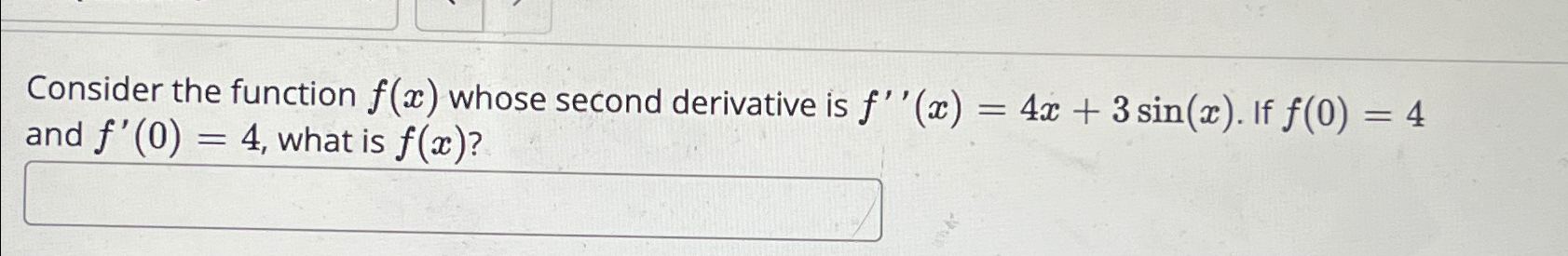 Solved Consider the function f(x) ﻿whose second derivative | Chegg.com