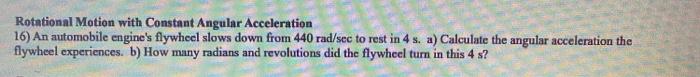 Solved Rotational Motion with Constant Angular Acceleration | Chegg.com