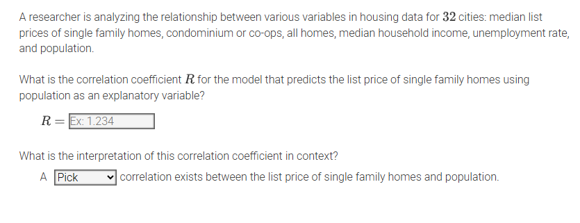 Solved A researcher is analyzing the relationship between | Chegg.com