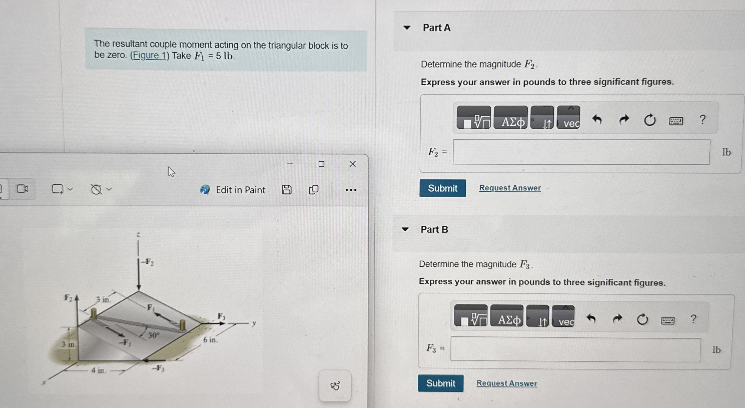 Solved The resultant couple moment acting on the triangular | Chegg.com