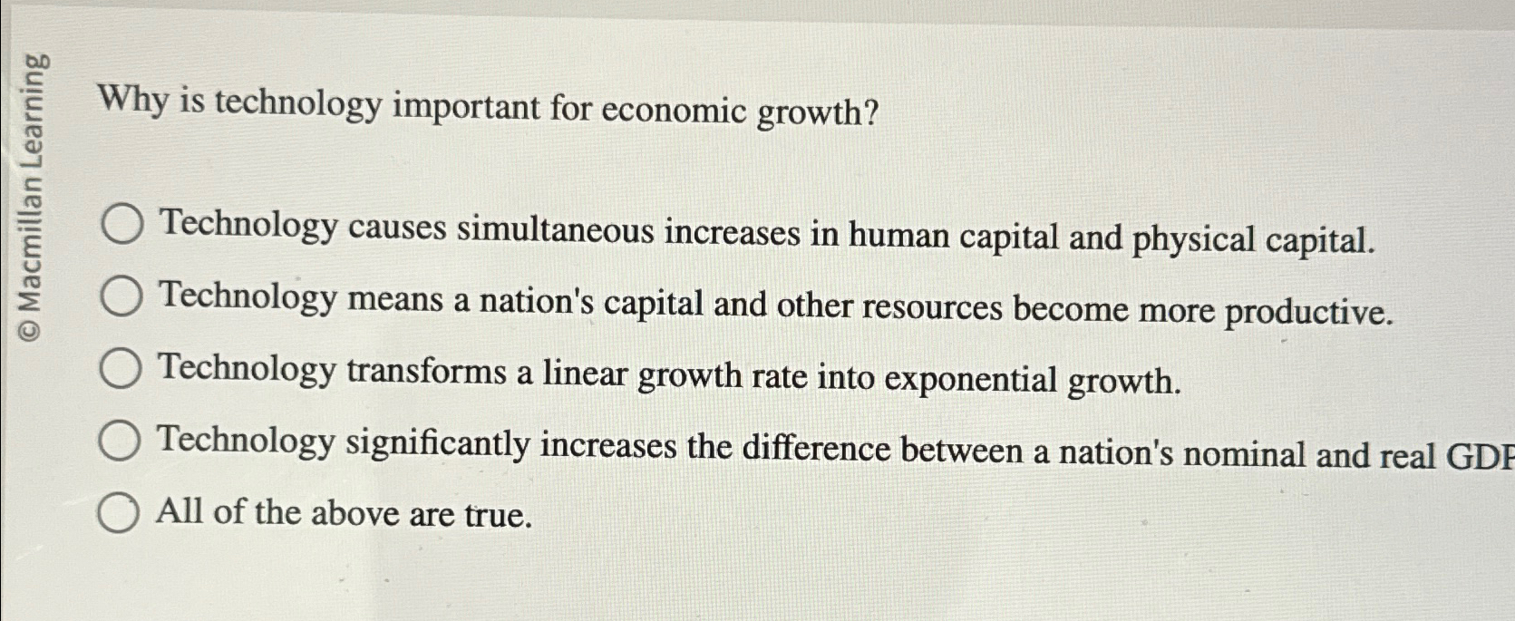 Solved Why is technology important for economic | Chegg.com