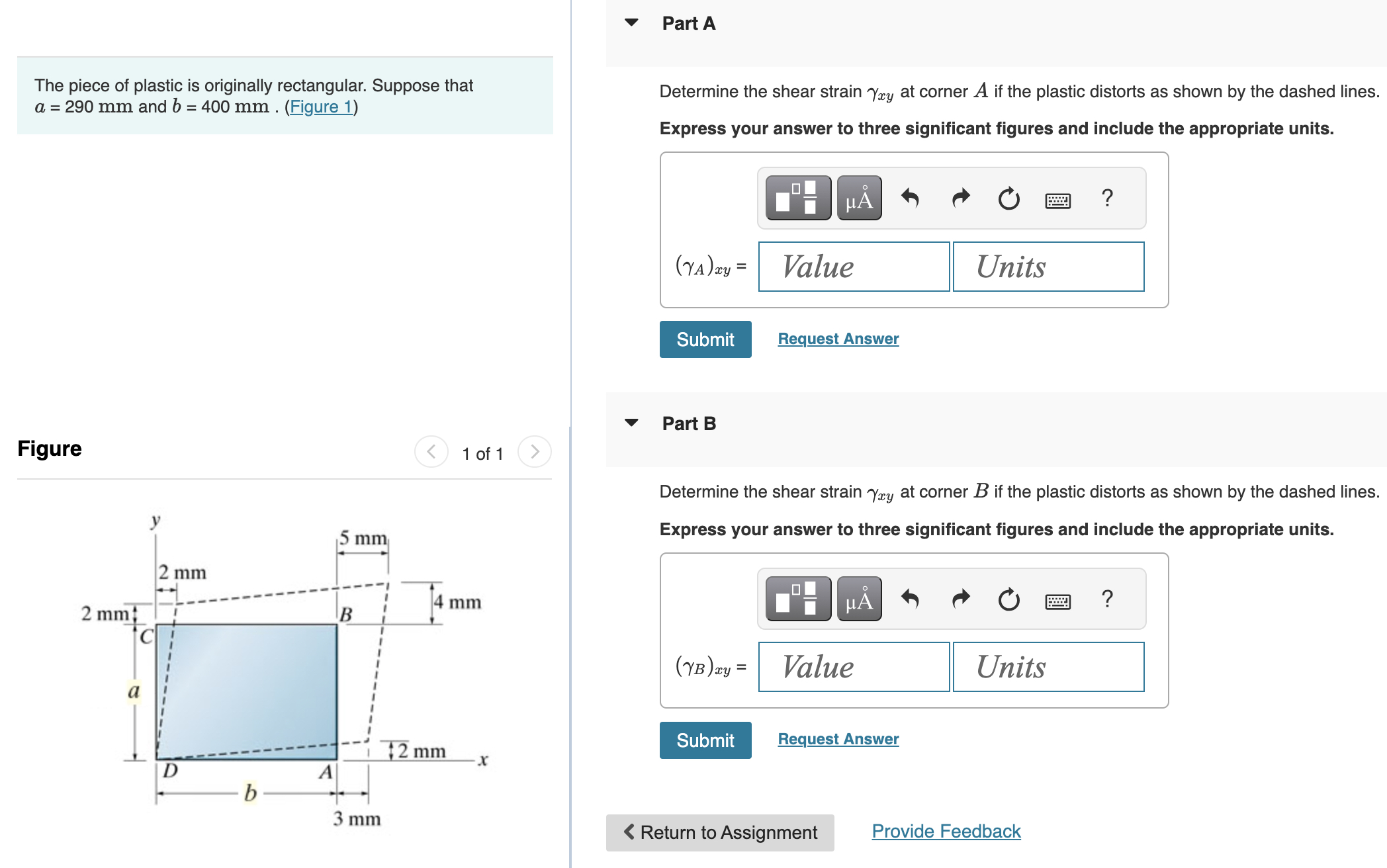 Solved Part AThe piece of plastic is originally rectangular. | Chegg.com