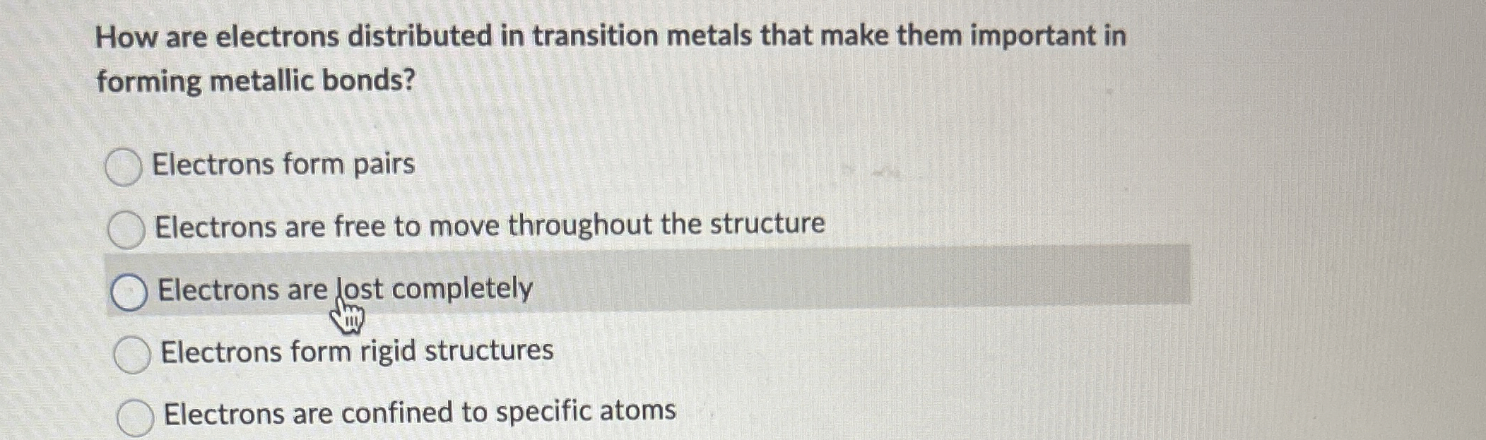 Solved How are electrons distributed in transition metals | Chegg.com