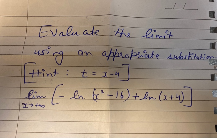 Solved Evaluate the limit using an appropriate substitution | Chegg.com