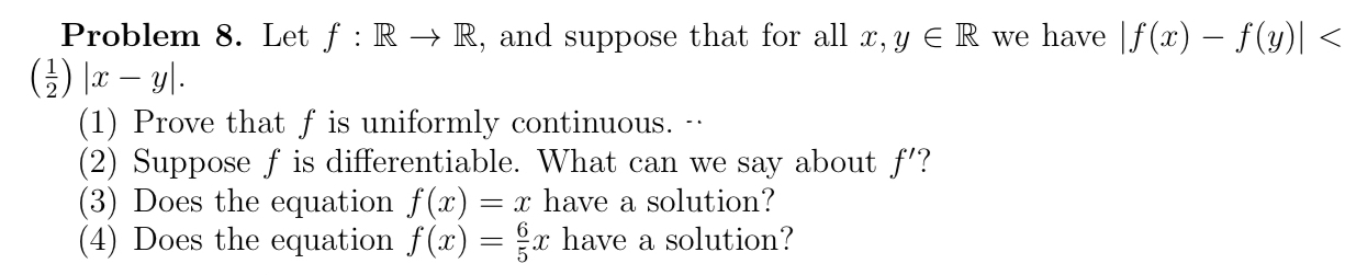 Solved Problem 8. ﻿Let f:R→R, ﻿and suppose that for all | Chegg.com