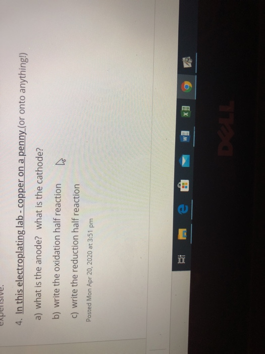 Solved 4. In this electroplating lab - copper on a penny (or | Chegg.com