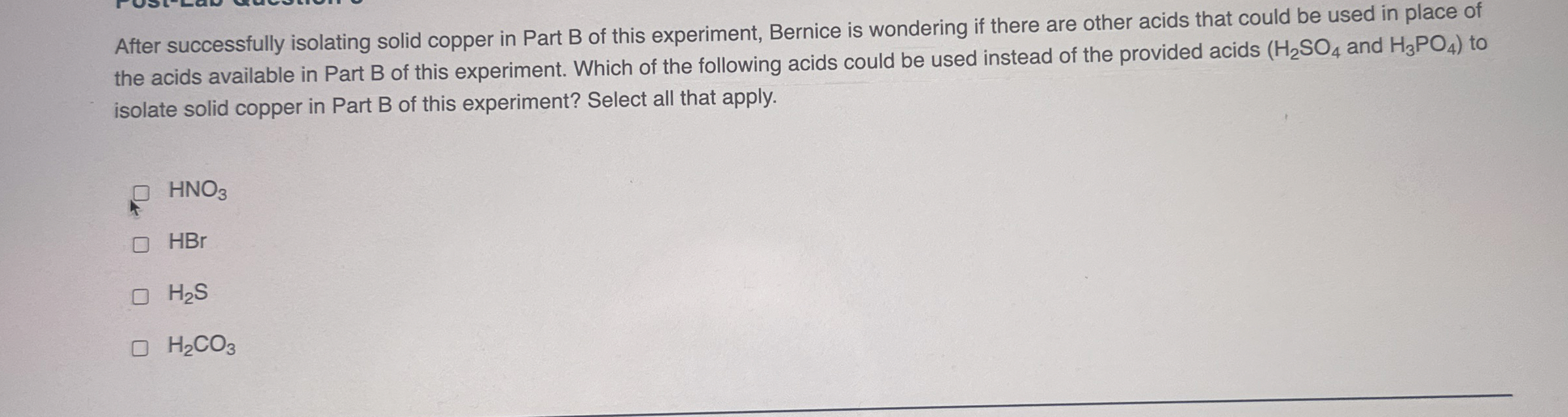 Solved After successfully isolating solid copper in Part B | Chegg.com