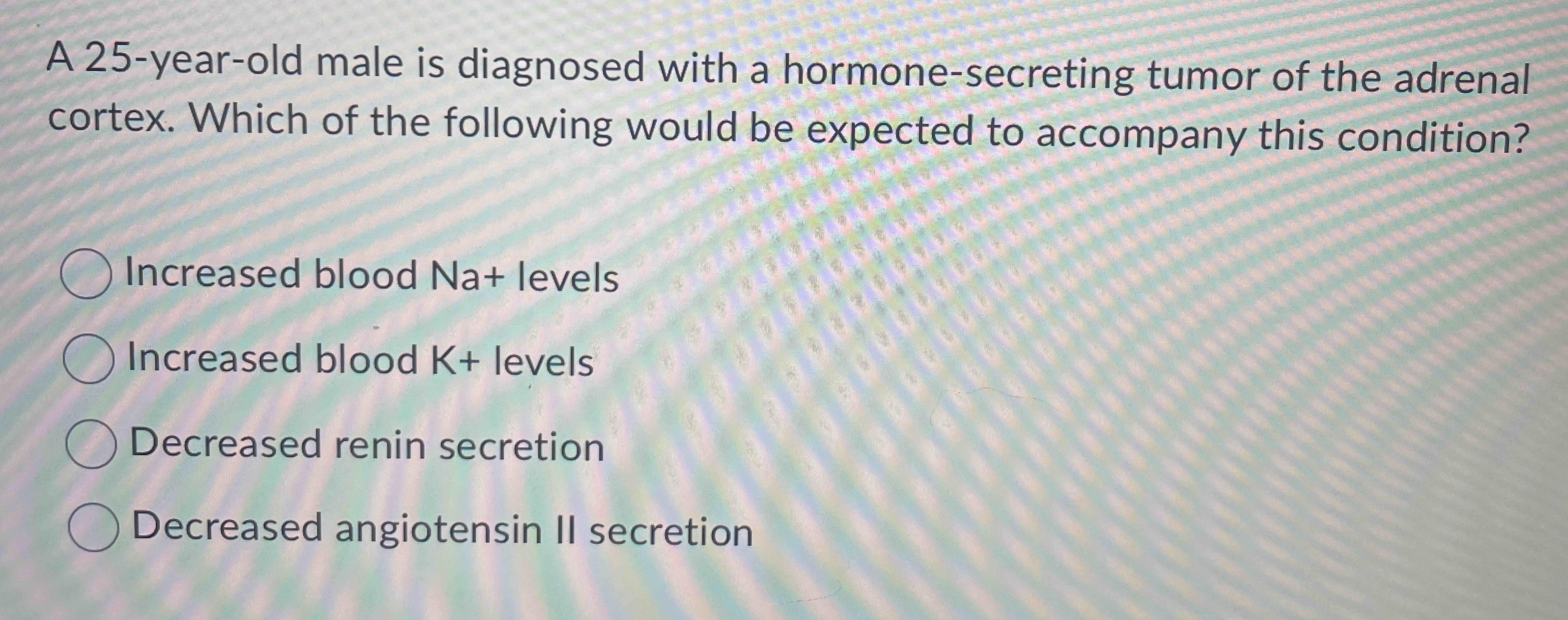 Solved A 25-year-old male is diagnosed with a | Chegg.com