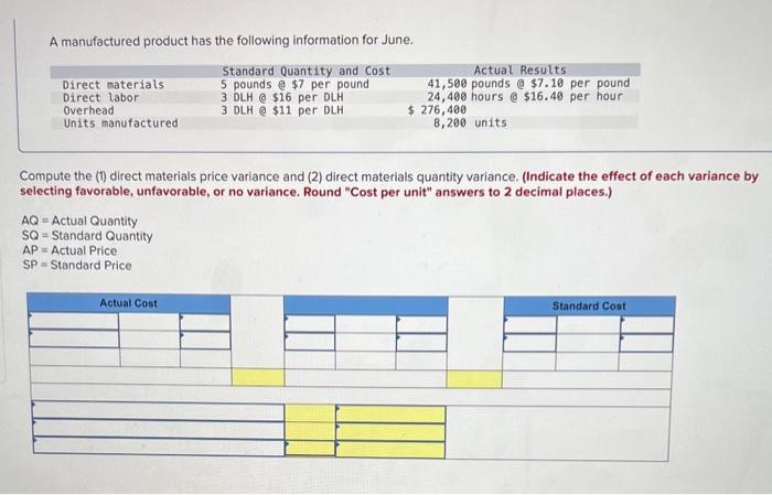 Solved A manufactured product has the following information | Chegg.com