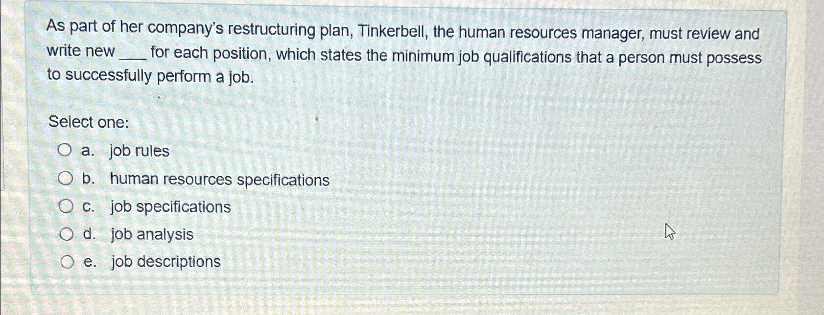 Solved As part of her company's restructuring plan, | Chegg.com