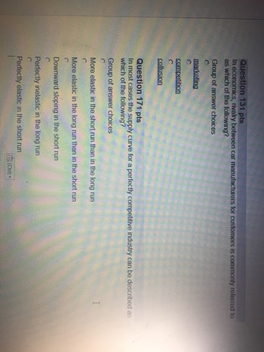 Solved Question 131 pts In economics, rivalry between car | Chegg.com