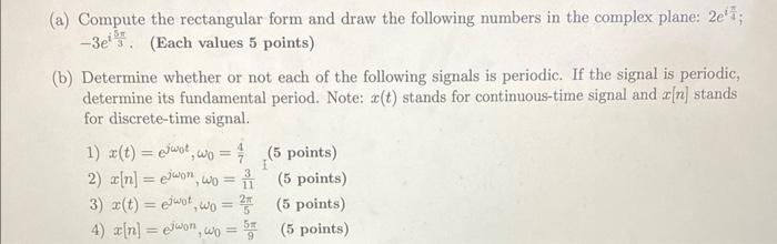 Solved (a) Compute the rectangular form and draw the | Chegg.com