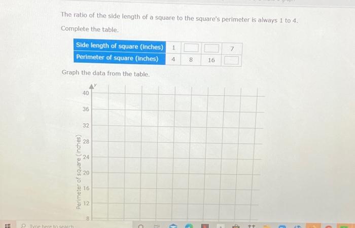 Solved The ratio of the side length of a square to the | Chegg.com