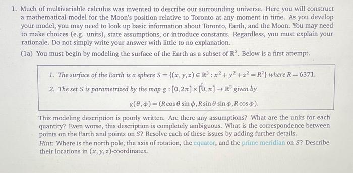 Solved Much of multivariable calculus was invented to | Chegg.com