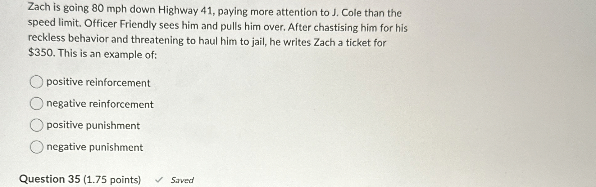 Solved Zach is going 80 ﻿mph down Highway 41, ﻿paying more | Chegg.com
