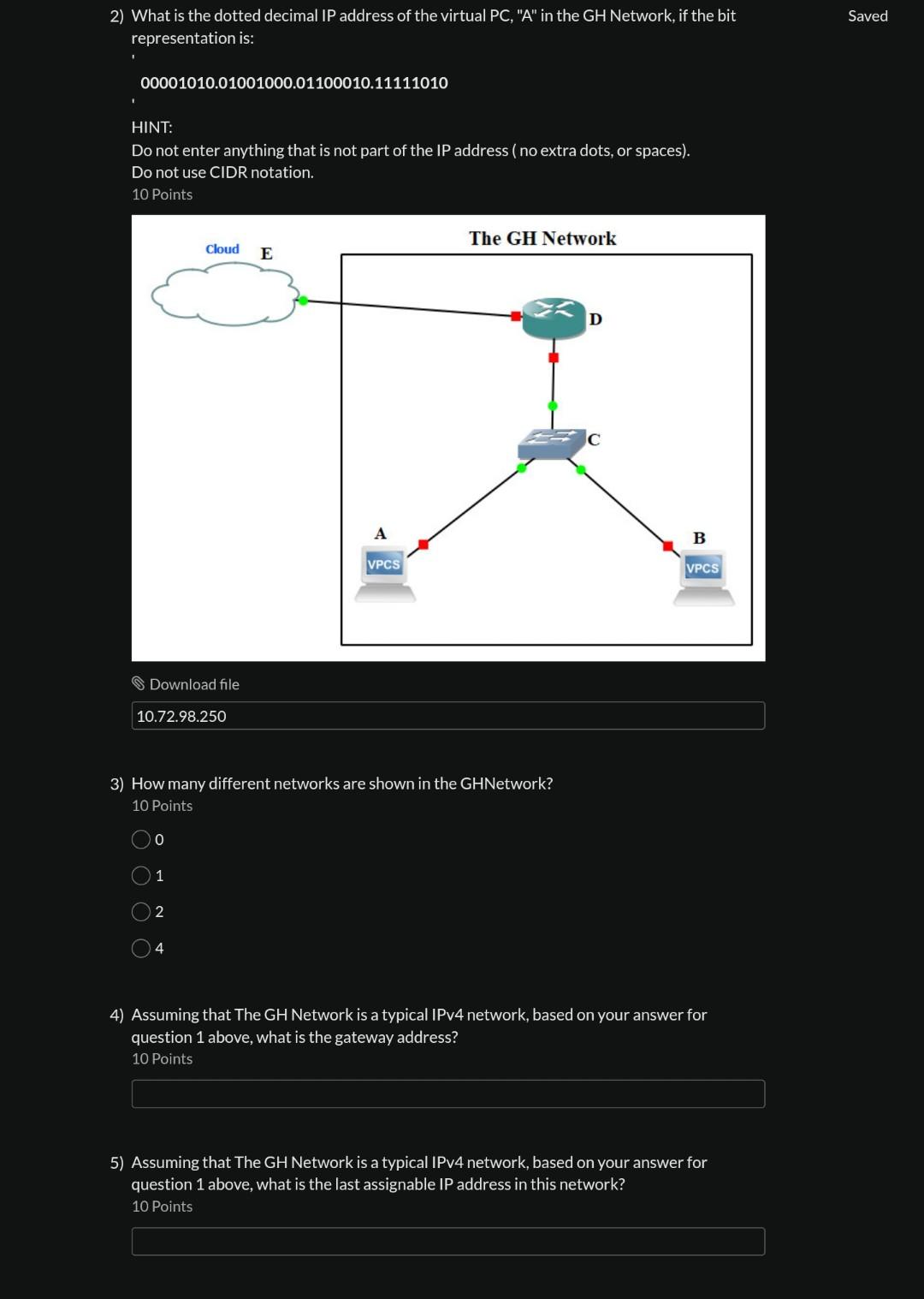 Solved 2) What is the dotted decimal IP address of the | Chegg.com Solved 2) What is the dotted decimal IP address of the | Chegg.com