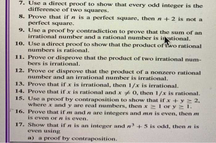 Solved 7. Use a direct proof to show that every odd integer | Chegg.com