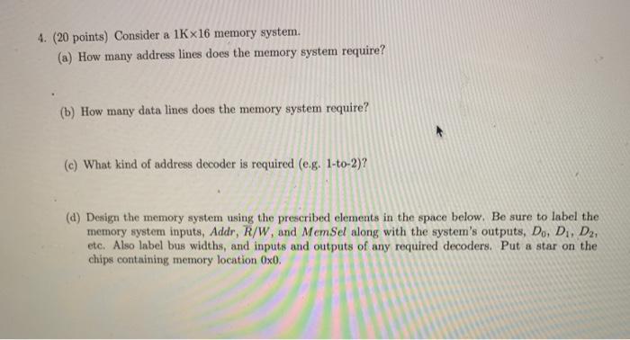 Solved In Problems 1-4, you will design different memory | Chegg.com