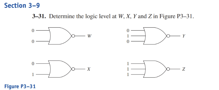 Solved Section 3-93-31. Determine the logic level at W,x,Y | Chegg.com Solved Section 3-93-31. Determine the logic level at W,x,Y | Chegg.com