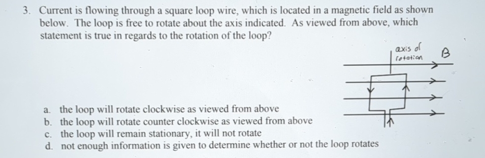 Solved Current is flowing through a square loop wire, which | Chegg.com