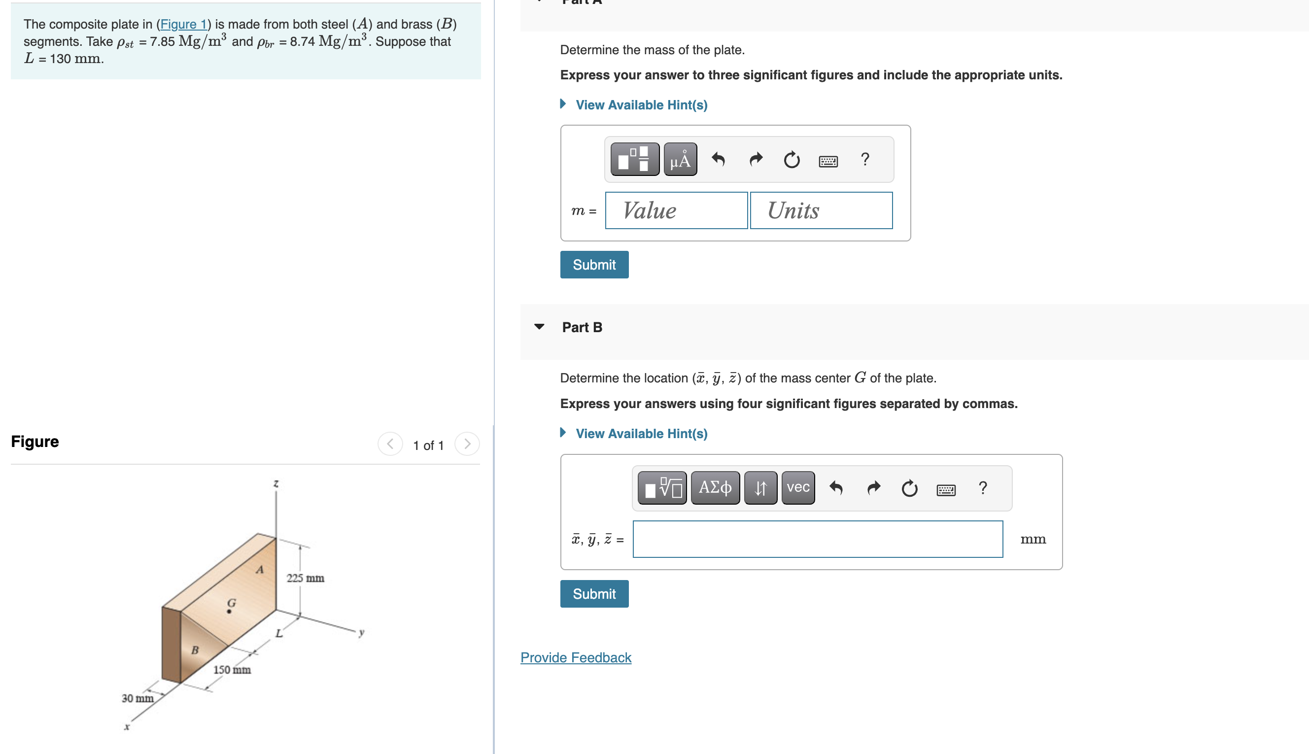 Solved The composite plate in (Figure 1) ﻿is made from both | Chegg.com