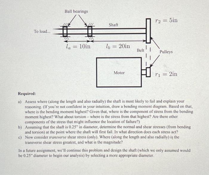 Problem 3: Given: A motor provides power via a belt | Chegg.com
